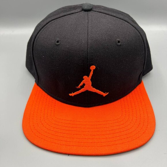 Jordan | Accessories | Air Jordan Hat Men Black Orange Embroidered Logo ...